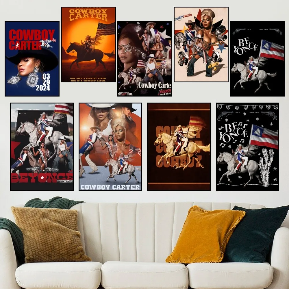 Singer-Beyonce-Cowboy-Carter-P-Poster-Small-Prints-Room-Wall-Sticker ...