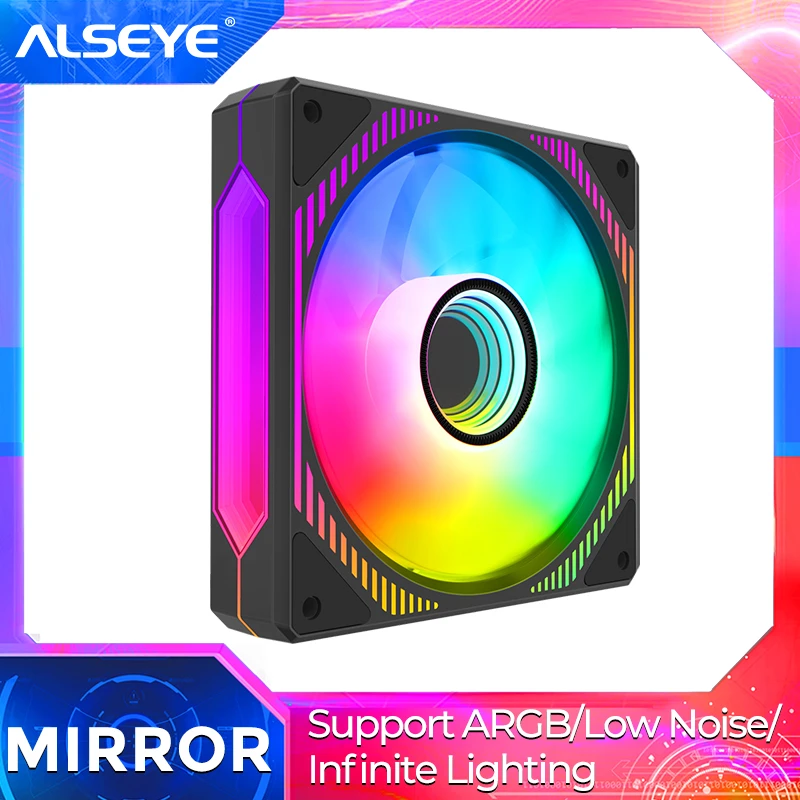 Alseye Mirror 120mm Fan 4 Pin Pwm Argb Cooling Fan Dc 12v Millilayer ...