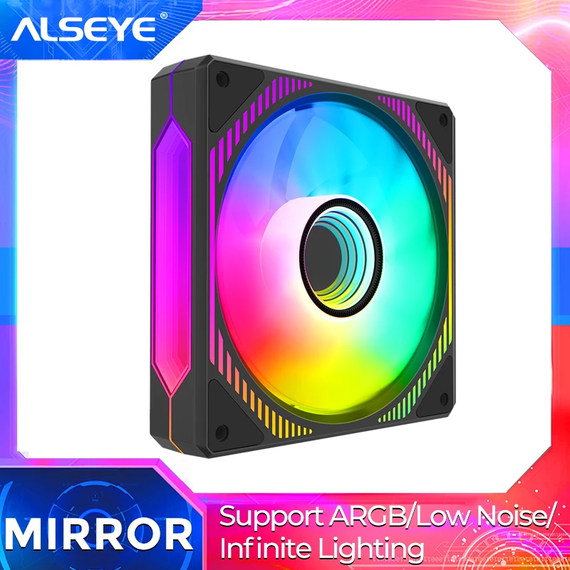 ALSEYE-Mirror-PC-Case-Fan-120mm-5V-3Pin-4Pin-ARGB-PWM-Intelligent-Speed ...
