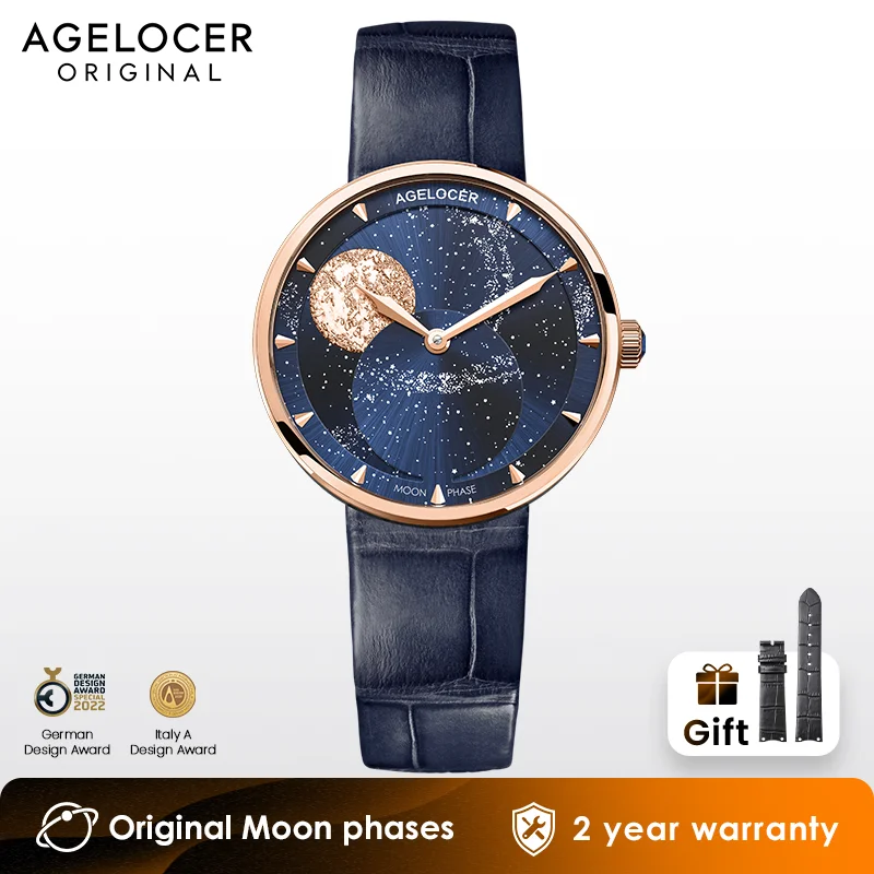 AGELOCER-Original-Astronomer-Watch-Women-s-Luxury-Gold-Watch-Quartz ...