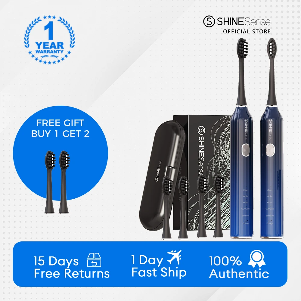 ShineSense-STB900-Sonic-Electric-Toothbrush-Ultrasonic-Automatic-IPX7 ...