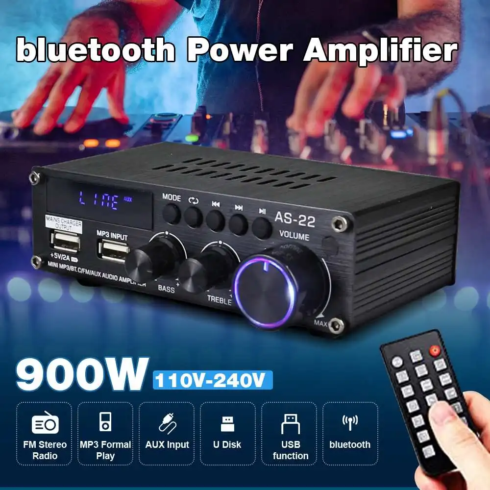 AirAux-AS-22-900W-Mini-Hi-Fi-Digital-bluetooth-Wireless-Power-Amplifier ...