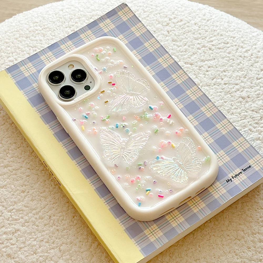 Qianliyao Cute 3D Beads Butterfly Phone Case For iPhone 14 13 12 11 Pro ...