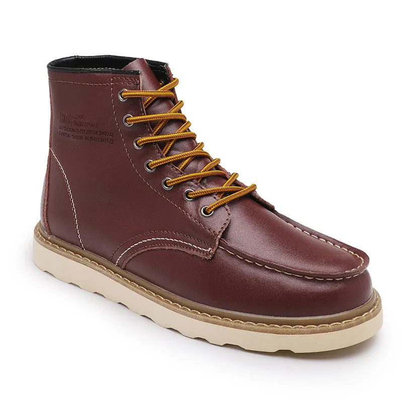 Retro-Martin-Boots-Brown-Motorcycle-Boots-Ankle-Cowboy-British-Style ...