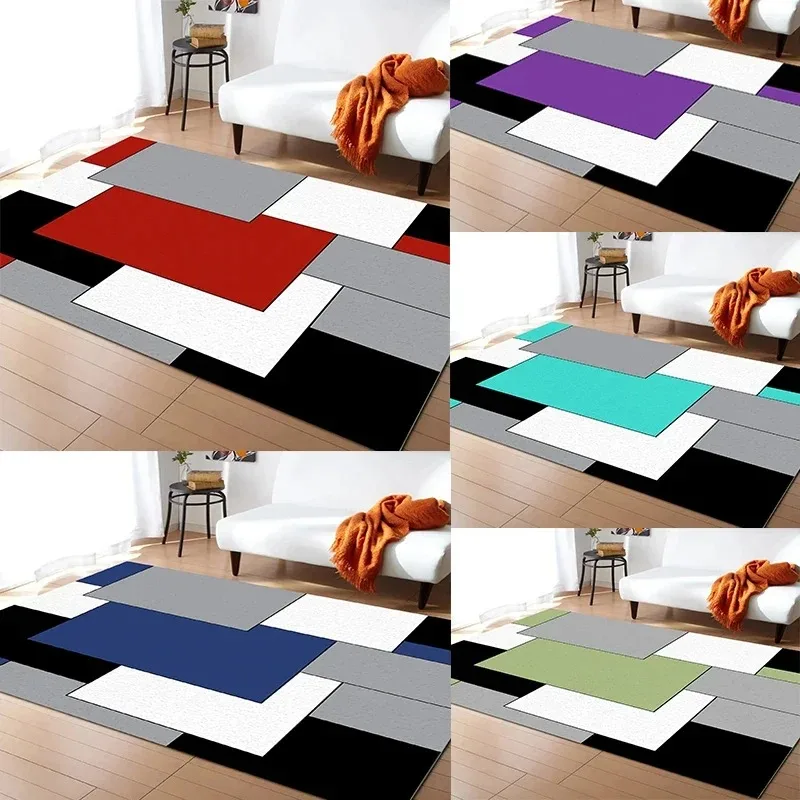 Geometric-Colorful-Square-Bedroom-Floor-Mats-Decoration-Home-Living ...