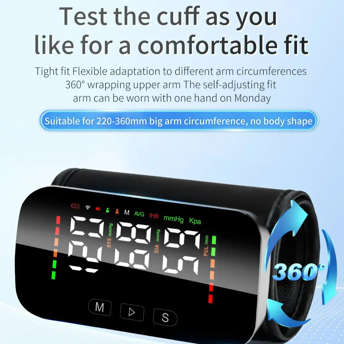 Arm-Integrated-Blood-Pressure-Monitor-LCD-Large-Display-Screen-Voice ...