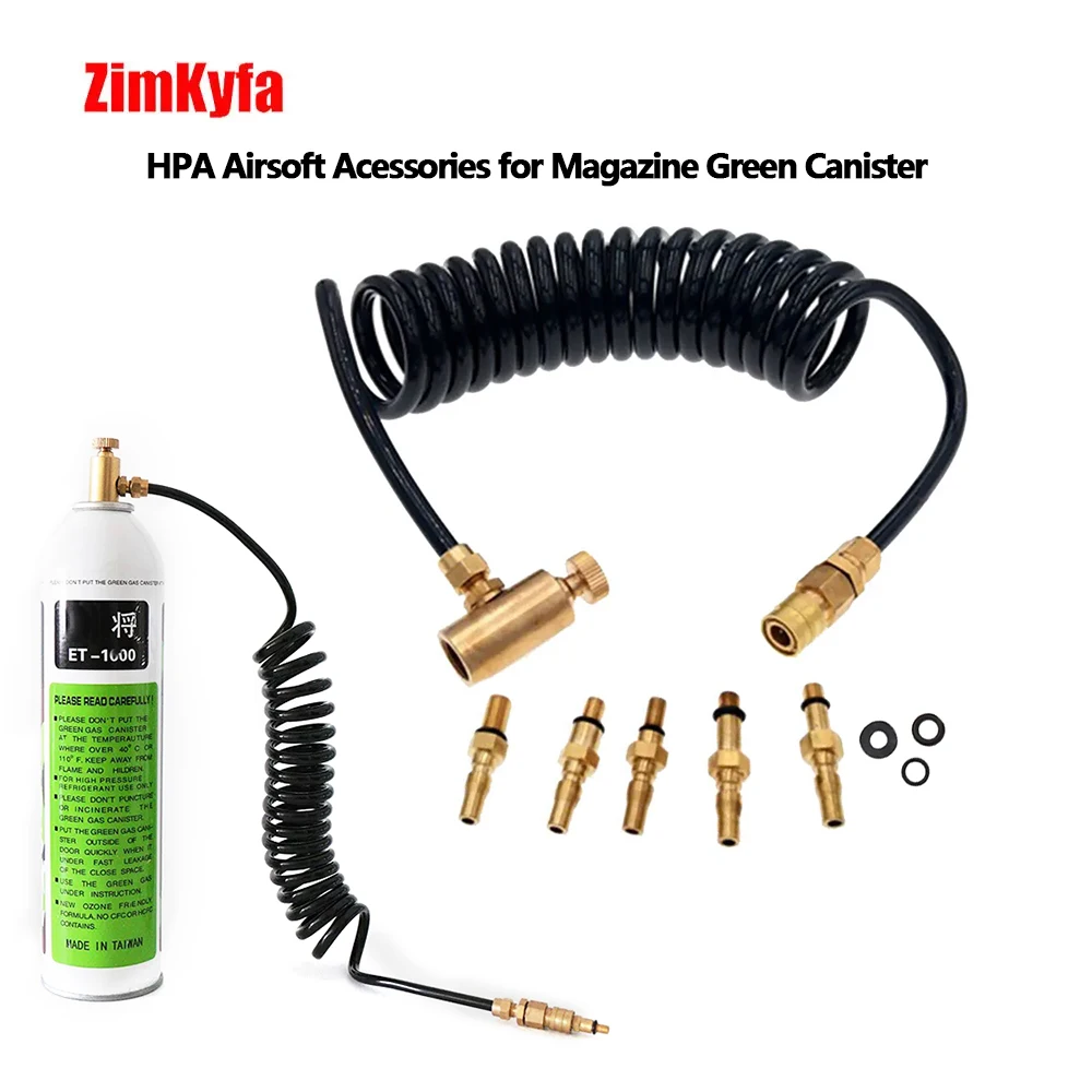 HPA Gas Adapter Sets Connect to Green/Red/Black Canisters,2 Meters Coil ...