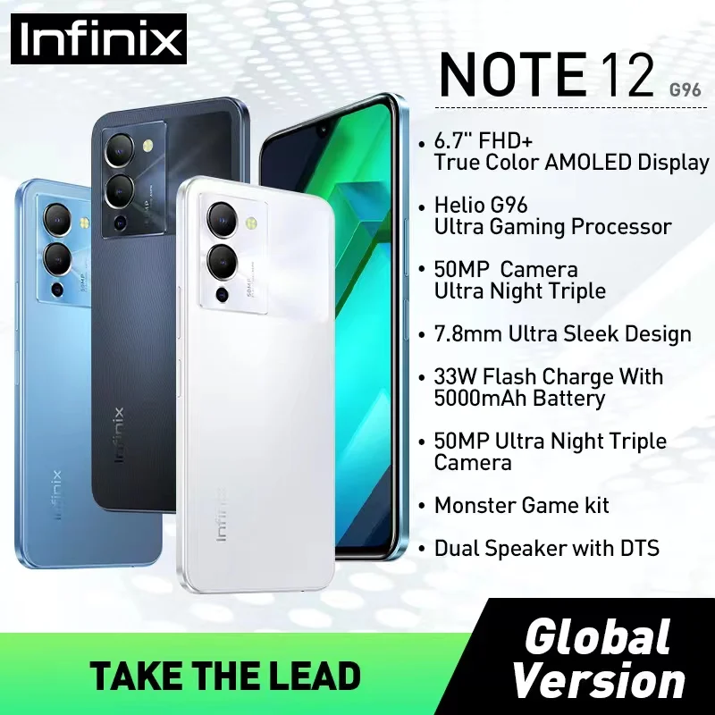 Infinix teléfono inteligente NOTE 12, versión Global, procesador Helio ...