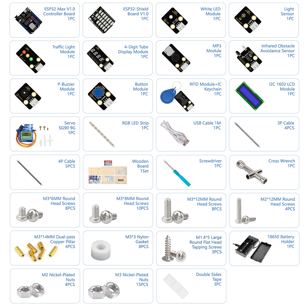 ESP32 Smart Home IoT Starter Kit with Arduino/ACECode(Scratch)