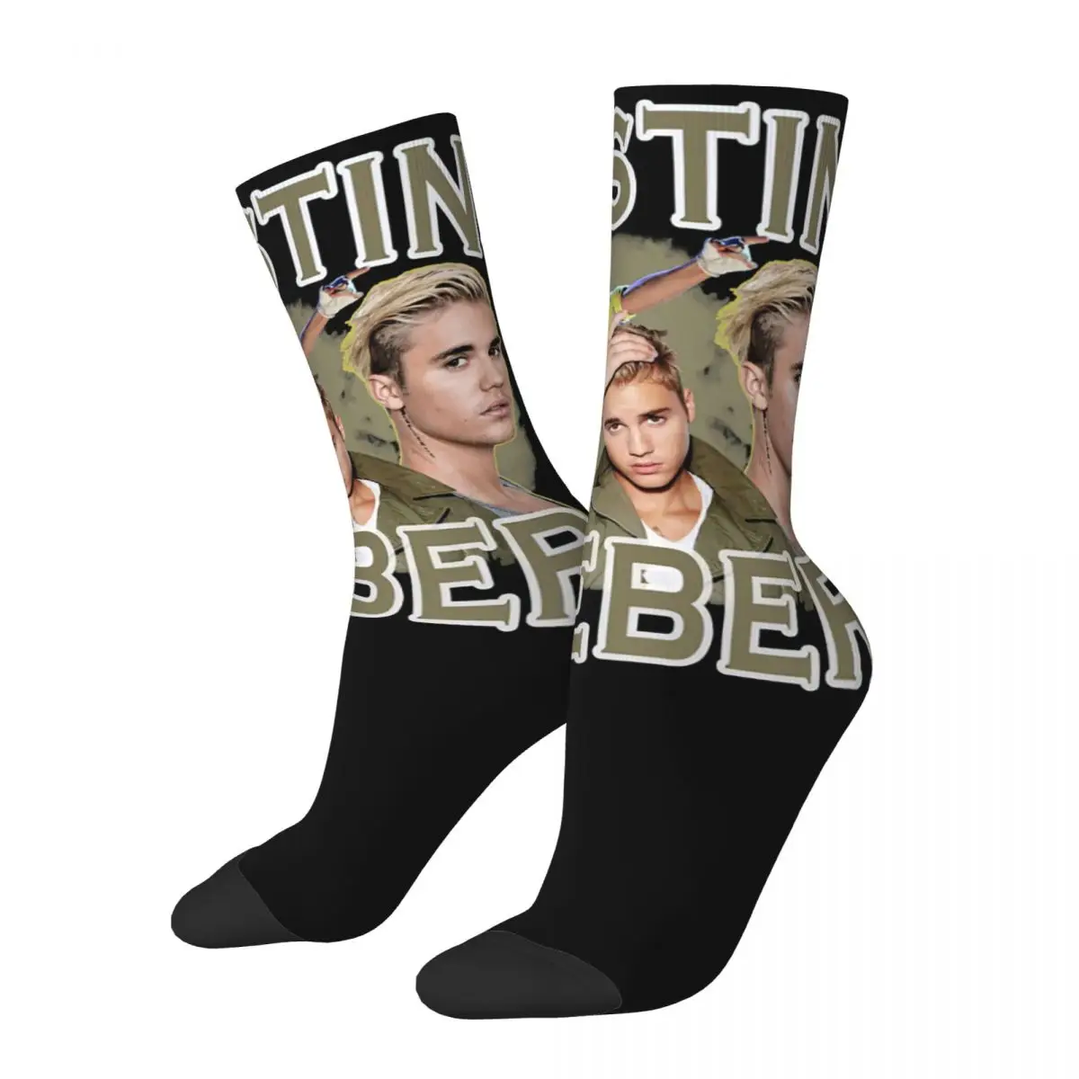 Justin-Bieber-Fan-Art-Music-Merch-Socks-Flexible-Graphic-Crew-Socks ...