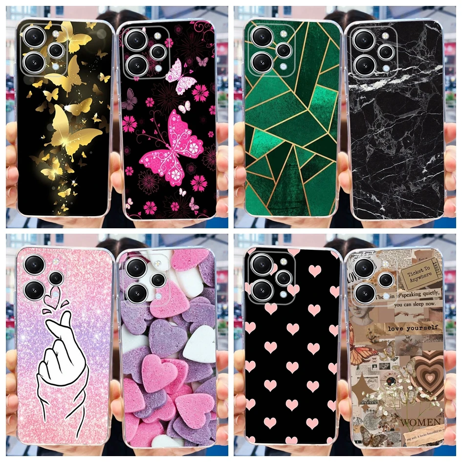 For-Coque-Xiaomi-Redmi-12-Case-Luxury-Marble-Protector-Soft-Phone-Back ...