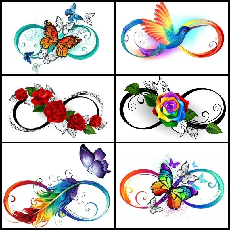 5d Diy Diamond Painting Butterfly Rainbow Symbol of Infinity Mosaic ...