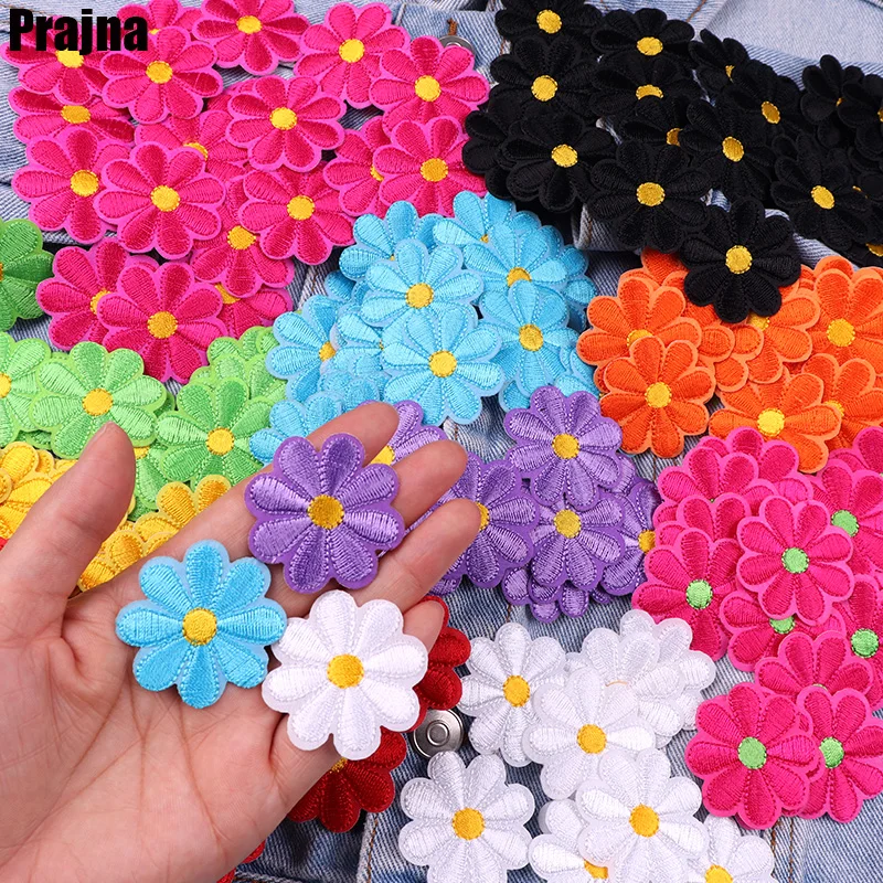 10PCS/lots Daisy Sunflower Flower Embroidery Patch Iron On Patches For ...