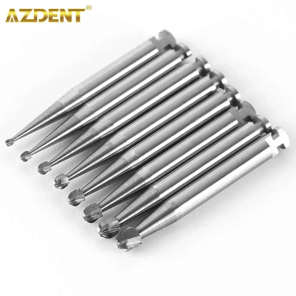 AZDENT-Dental-Lab-RA-Tungsten-Carbide-Burs-Round-Head-Steel-Bur-for-Low ...