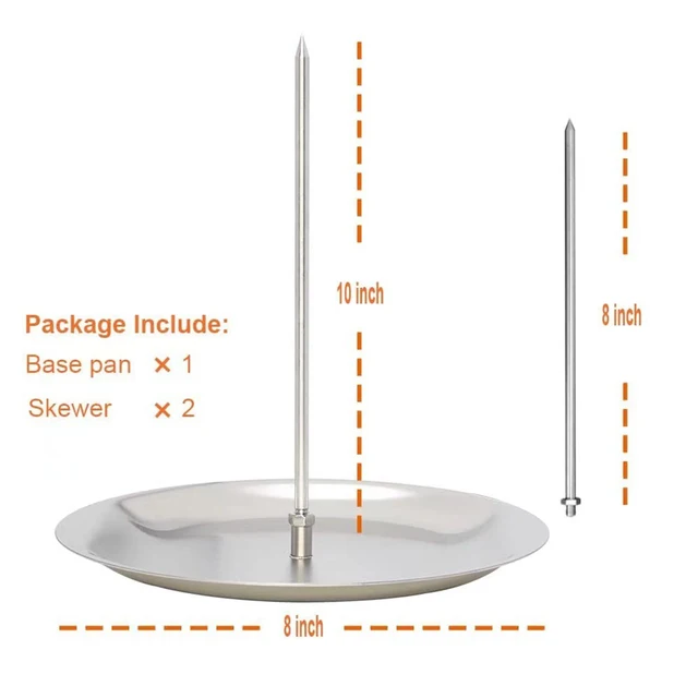 Vertical Skewer Grilling BBQ Rack Heavy Duty Roasting Drip Pan Chicken ...