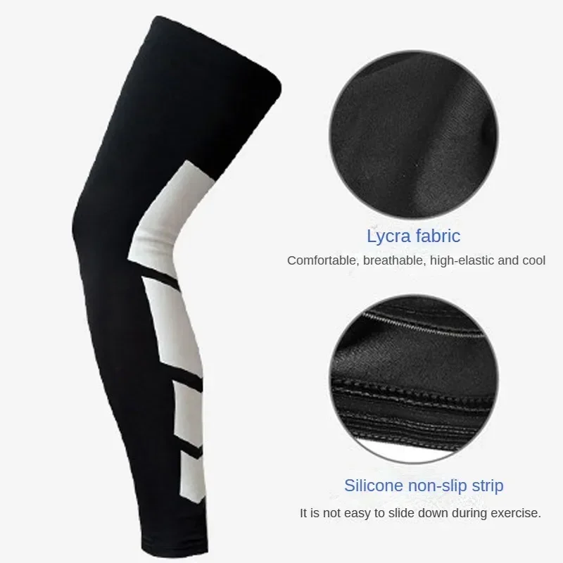 1Pair-Sports-Full-Length-Leg-Compression-Sleeves-Basketball-Knee-Brace ...