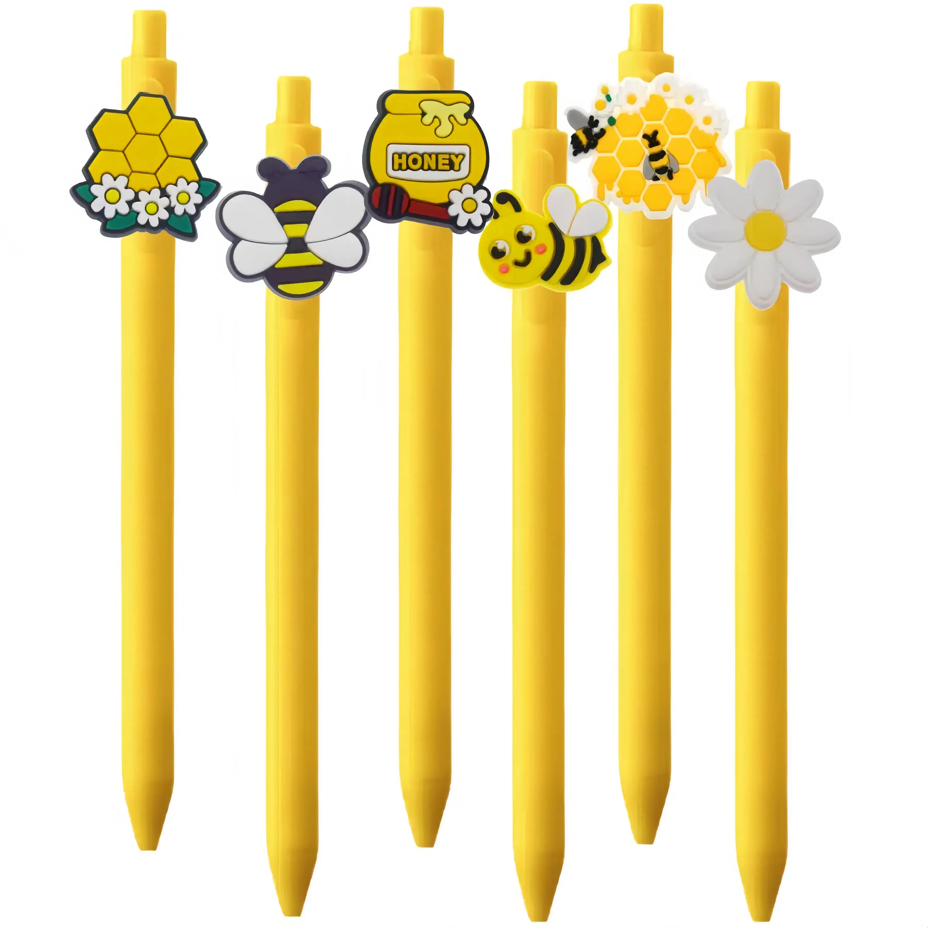 6Pcs/Set Cute Bumble Bee Gel Pens Black Ink 0.5mm Party Favors School ...