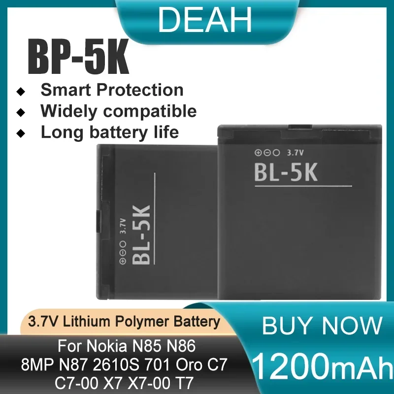 2-50pcs-1200mAh-BL-5K-BL-5K-Rechargeable-Lithium-Phone-Battery-For ...