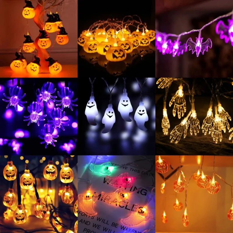 150cm-10LED-Halloween-LED-String-Lights-Portable-Pumpkin-Ghost ...