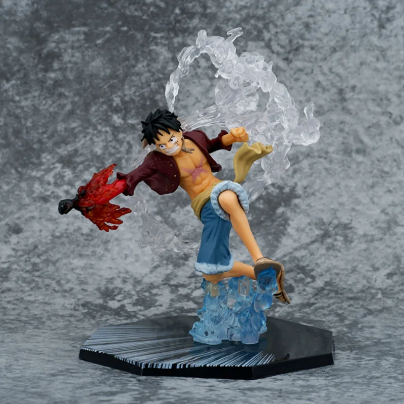 Figura de acción de One Piece, Luffy Fire Fist, modelo de pie, estatua ...