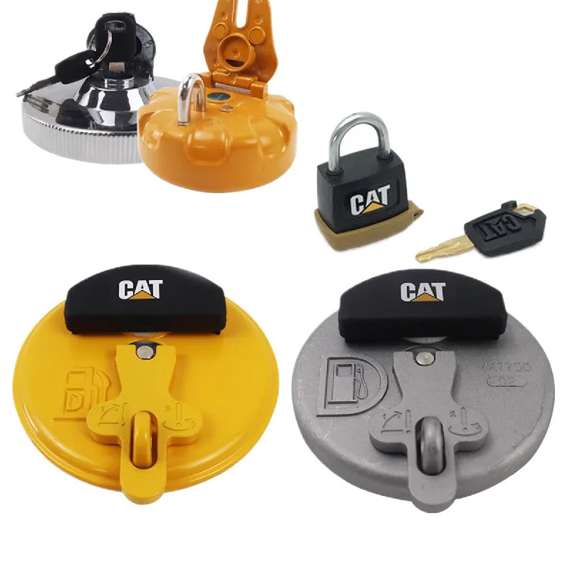 Anti-Theft-Fuel-Tank-Cover-For-Caterpillar-Cat-Excavator-Padlock ...