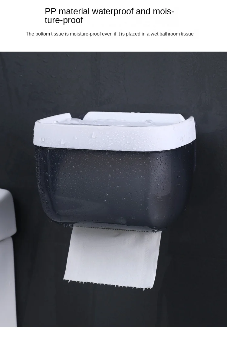 Porte Papier Toilette,Boîte de papier toilette étanche sans poinçon ...
