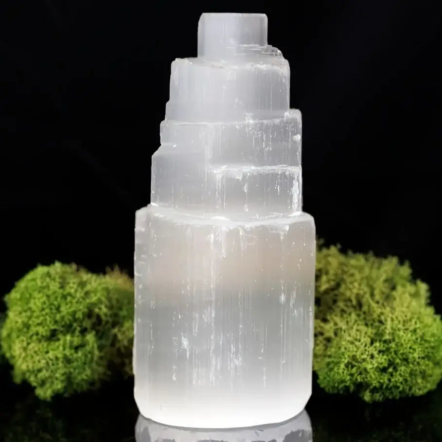 Natural Selenite Crystal Selenium Skyscraper Tower Home Decoration ...