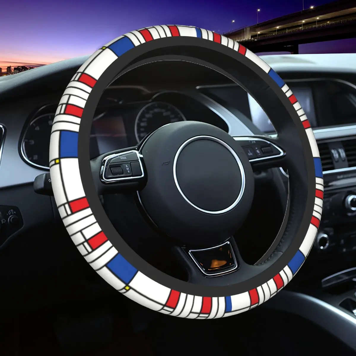 38cm-Piet-Mondrian-Minimalist-De-Stijl-Steering-Wheel-Cover-Modern-Art ...