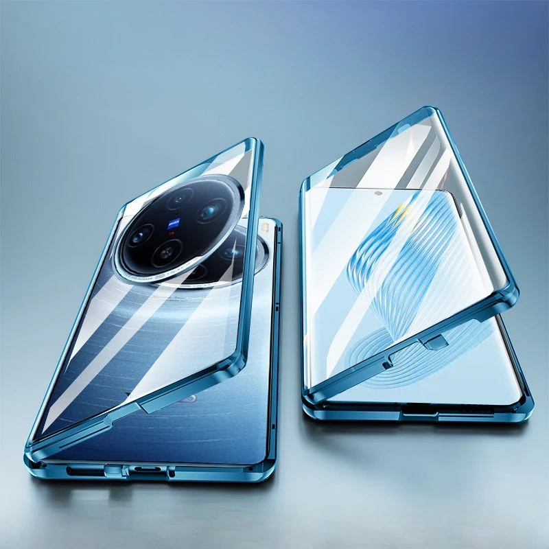 Double-sided Glass Phone Case for Vivo X100 X100Pro Magnetic Case 360 ...