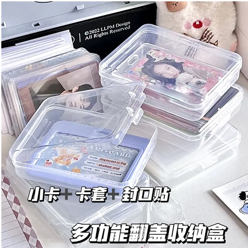 INS Transparent Kpop Photocard Holder Storage Box Flip Storage Box ...
