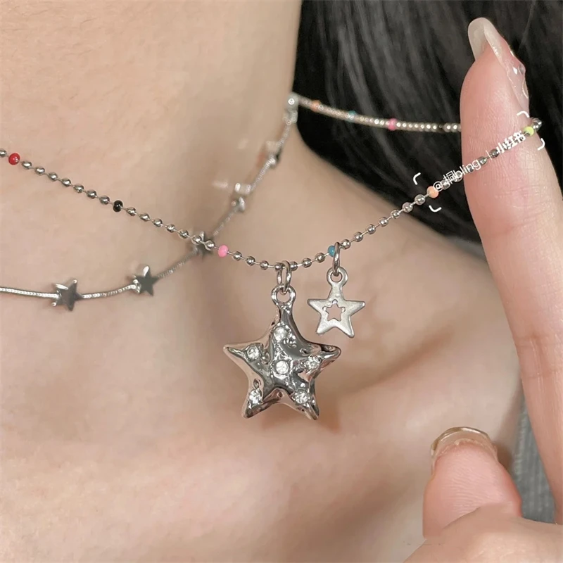 Sweet-Cool-Star-Pentagram-Chains-Choker-Necklaces-for-Women-Girls-Heart ...