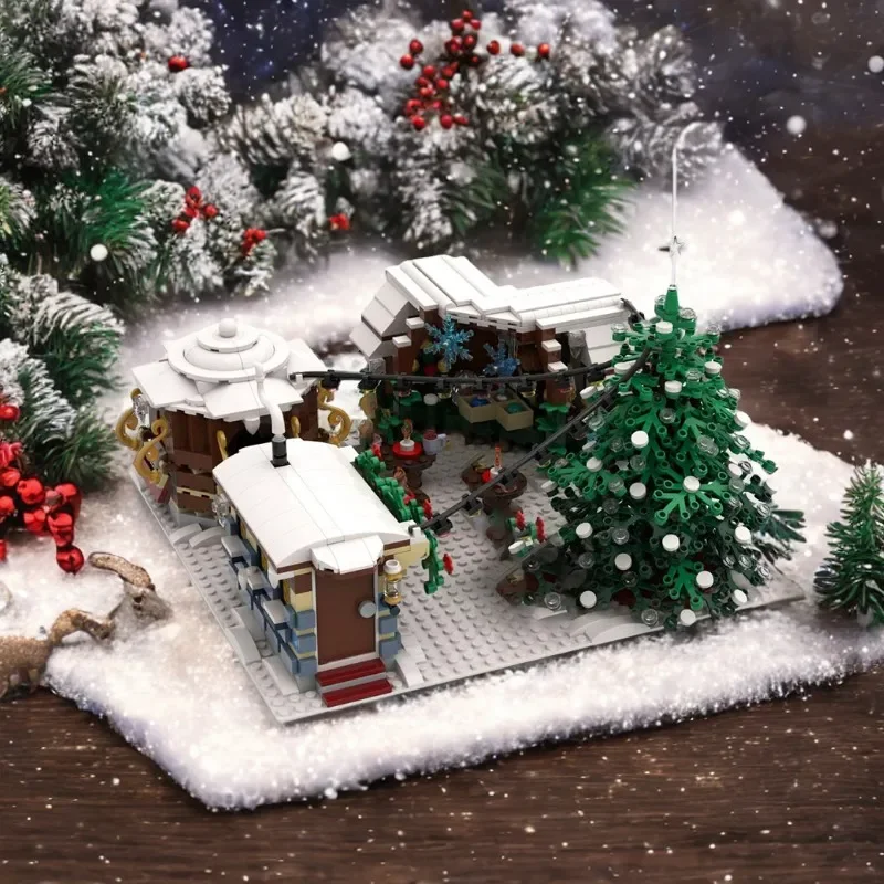 1302PCS MOC Building Blocks Educational Toy Winter Village Christmas ...