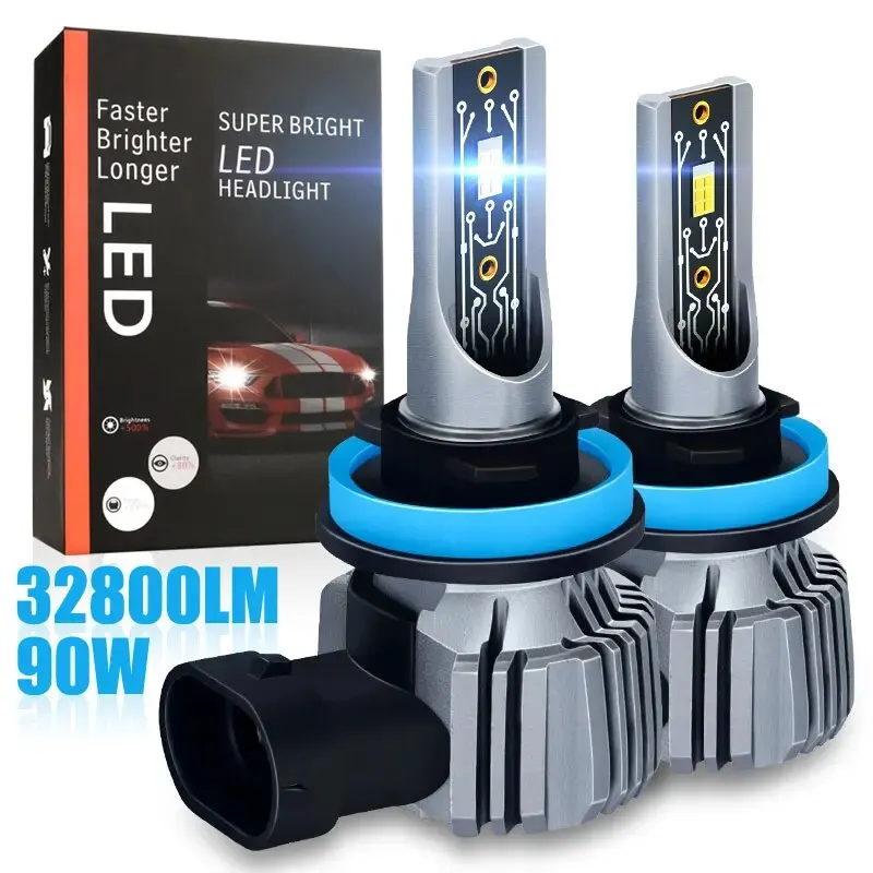 2-unidades-H11-H4-H7-faros-LED-90W-H1-H8-9005-HB3-9006-HB4-Bombillas ...