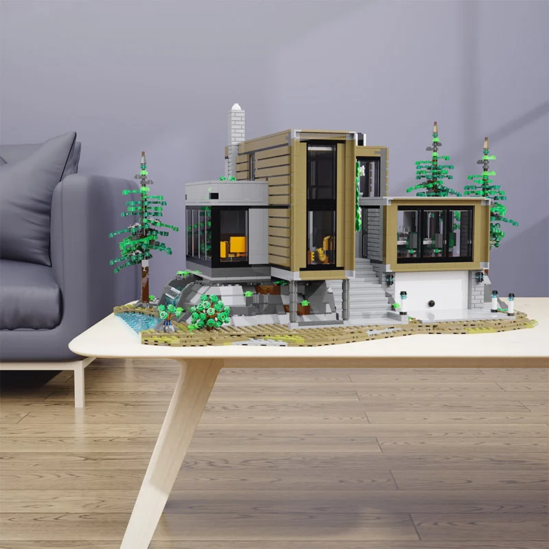 Buildmoc Creative Modern Architecture House City MOC Set Building ...