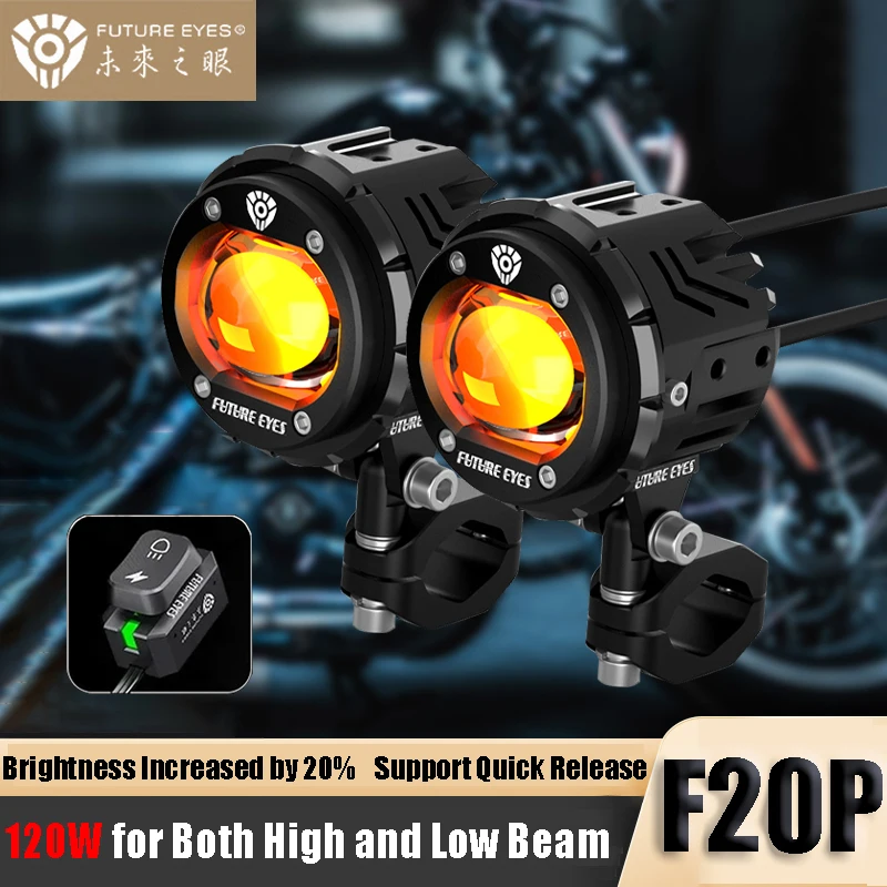 Future-Eyes-F20P-Motorcycle-Headlight-Led-Spotlight-Fog-Lights-Wired ...