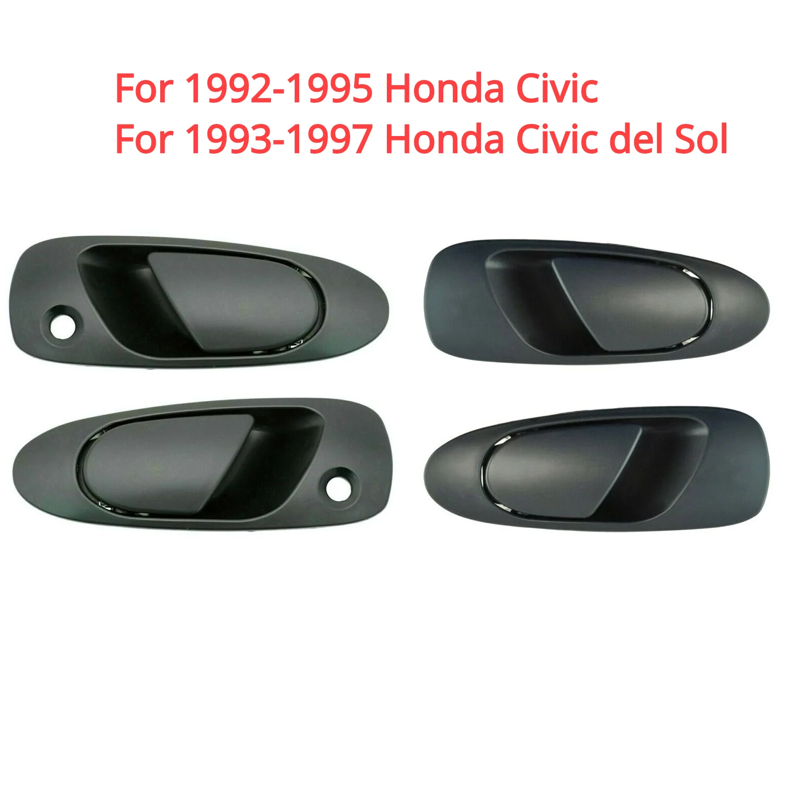 Set-of-4-NEW-Front-Rear-Outside-Door-Handles-Black-For-1992-95-Honda ...
