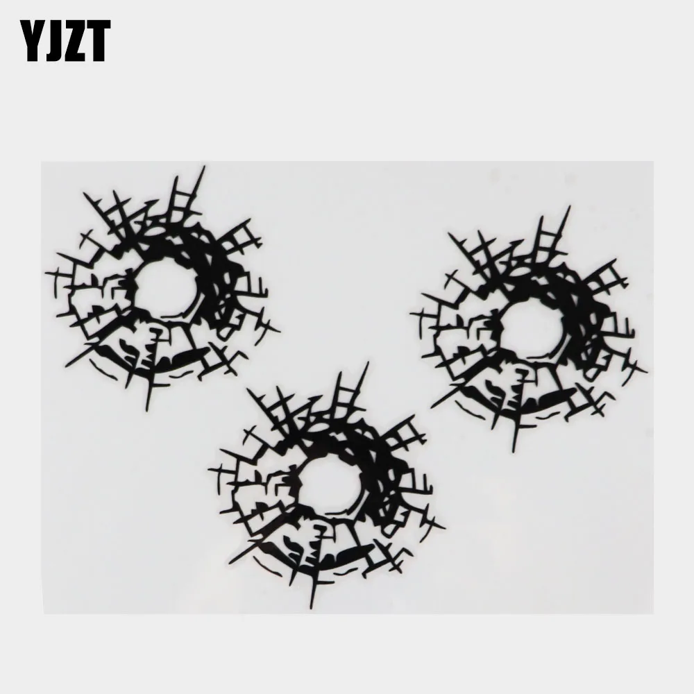 18cm*13.5cm Bullet Holes Glass Art Car Stickers Vinyl Car-styling Decal ...