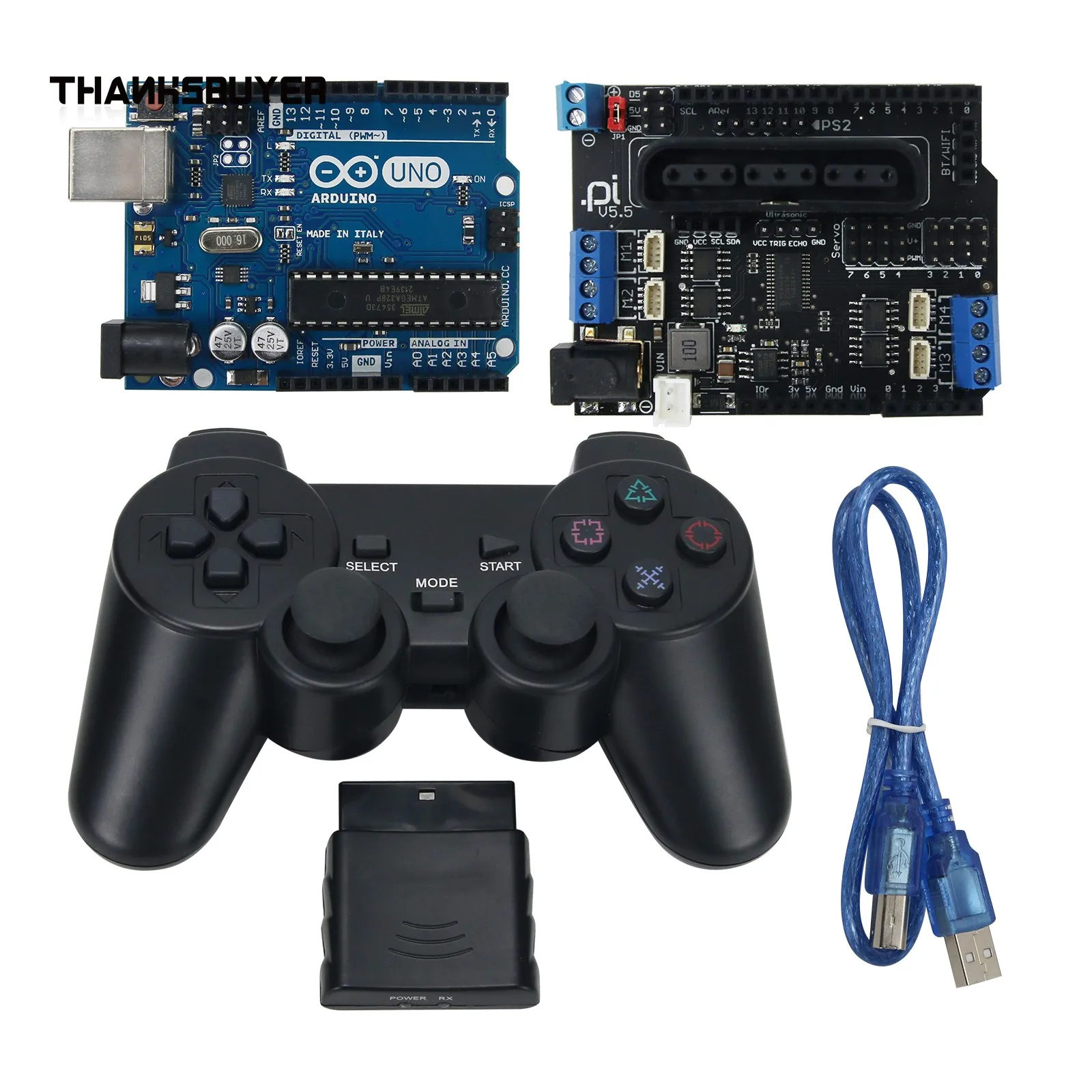 Placa de expansão arduino shield, 6 12v, 4 canais de motor, portas ps2 ...