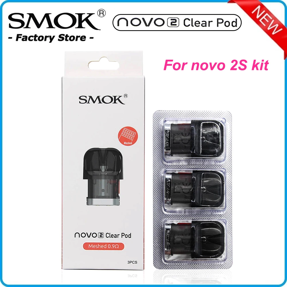 SMOK NOVO 2 Clear Pod Meshed 0.9ohm Coil 1.8ml Capacity Cartridge ...
