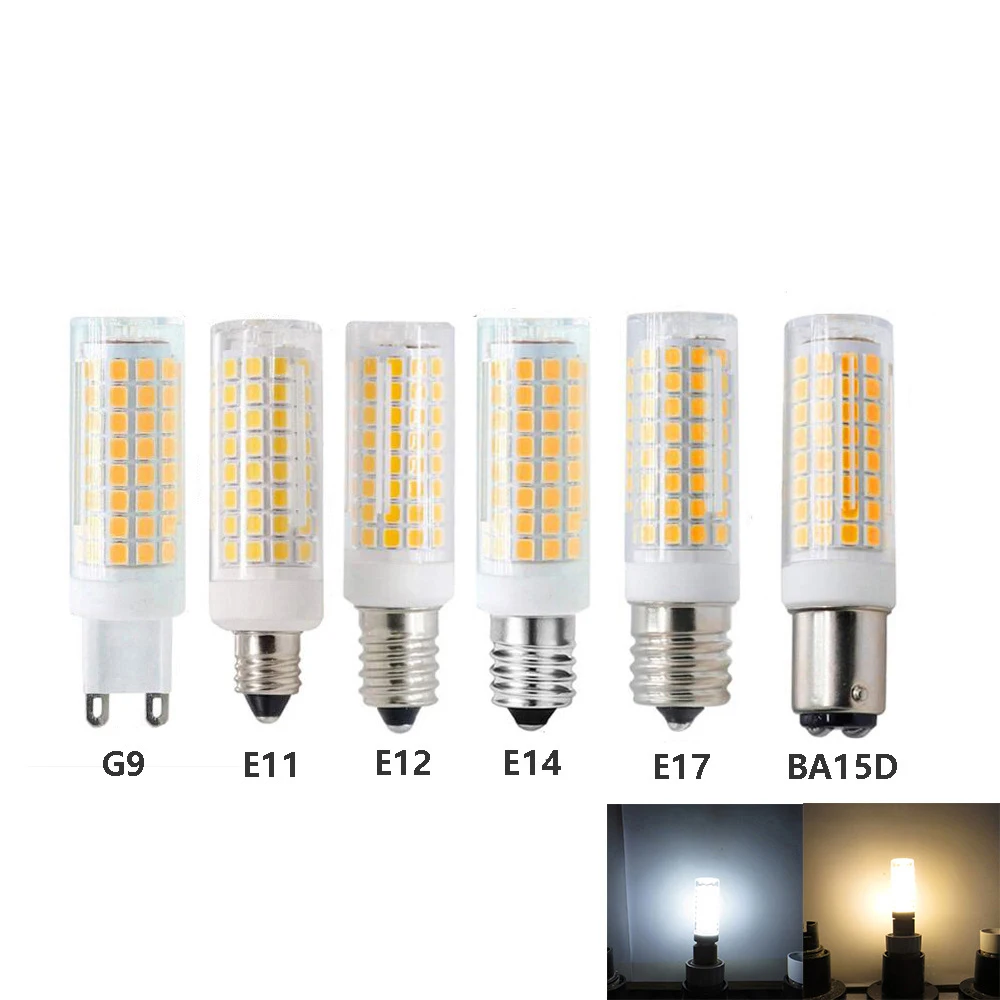 Dimmable LED corn crystal Bulb AC110V 230V 8W G9 E12 E14 E17 BA15D ...