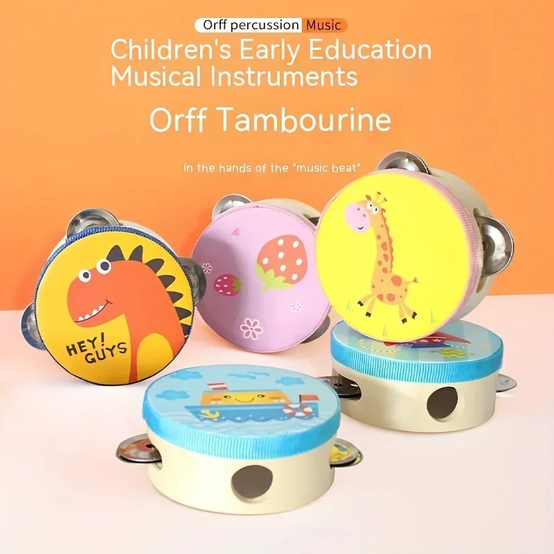 Wooden-Bell-Toys-Preschool-Education-Cute-Cartoon-Hand-Clapping-Drum ...