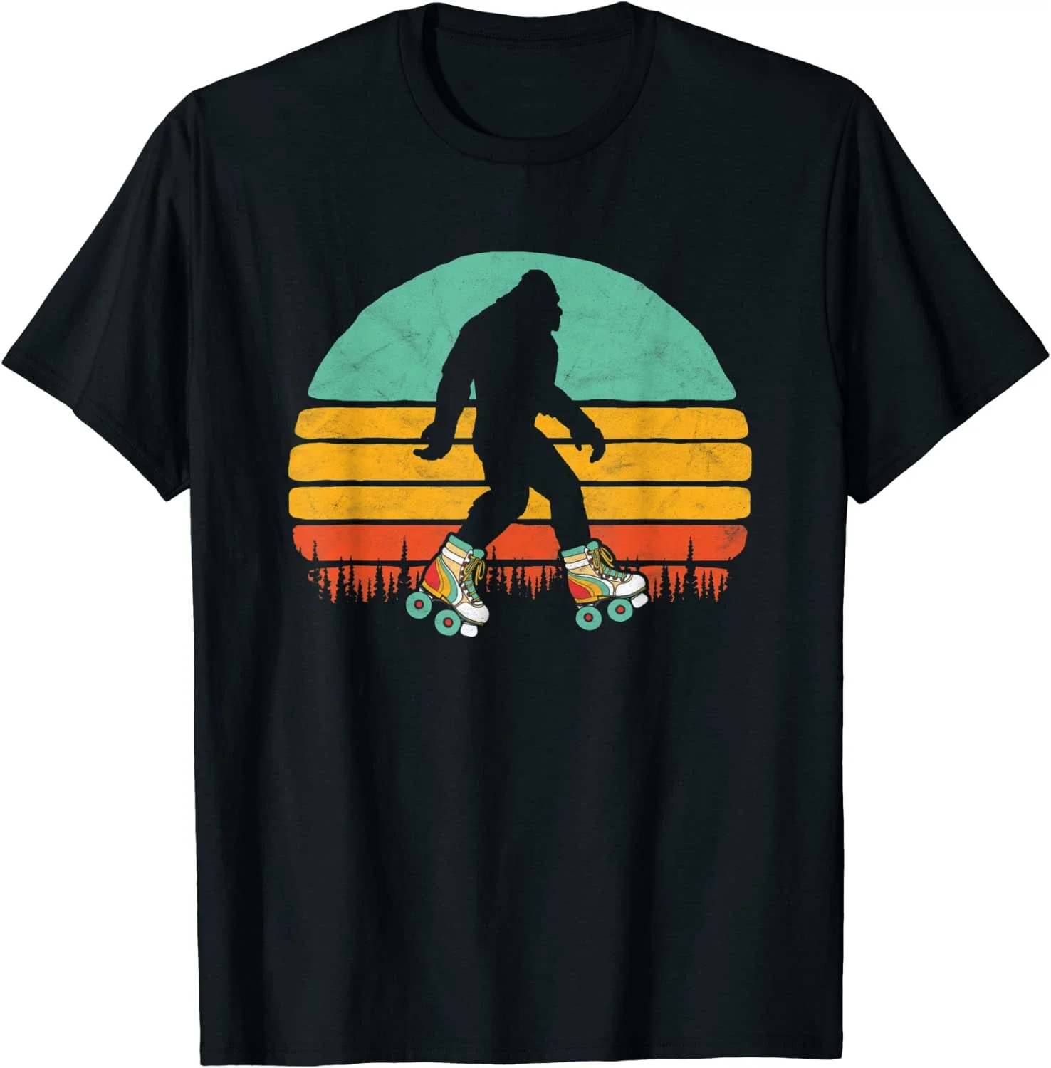 Neon-Retro-Bigfoot-Roller-Skating-Shirt-Sasquatch-80s-Skater-Graphic-T ...