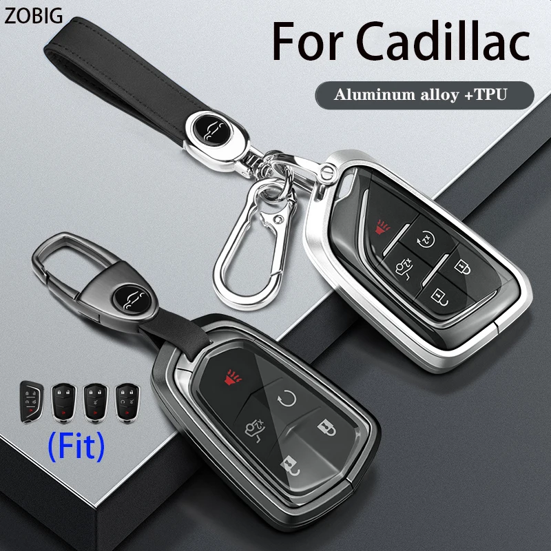 ZOBIG-Aluminium-alloy-Key-Fob-Cover-for-Cadillac-Car-Key-Case-Shell ...