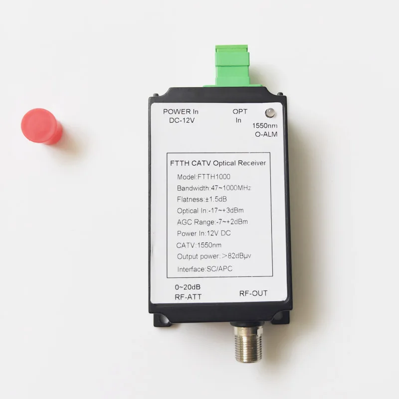2 Port Agc Catv Optical Receiver FTTH 1550nm filter Mini Nodo Fiber ...