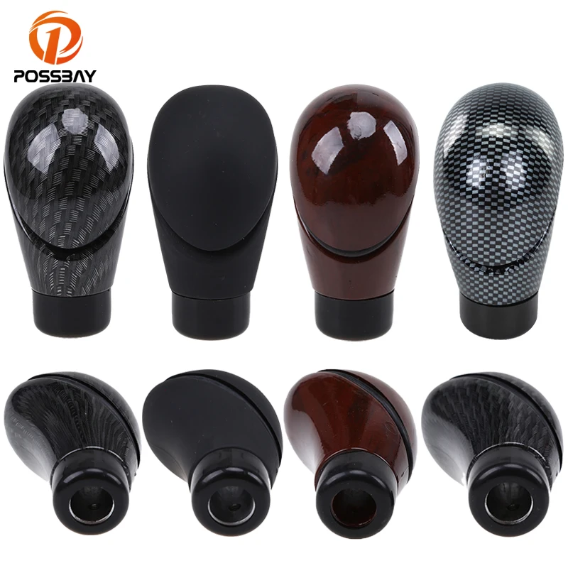 Car-Manual-Gear-Shift-Knob-Carbon-Fiber-Look-Stick-Lever-Gearbox ...