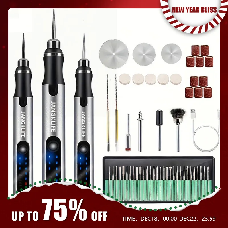 USB Cordless Rotary Tool Kit Woodworking Engraving Pen DIY For Jewelry ...