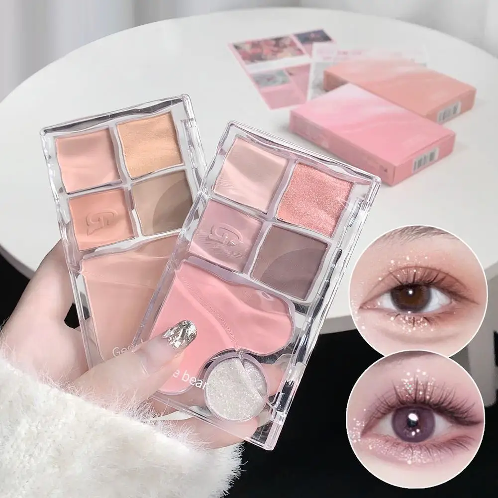 New-6-color-Eyeshadow-Palette-Rose-Pink-Color-Pearly-Matte-Eyeshadow ...