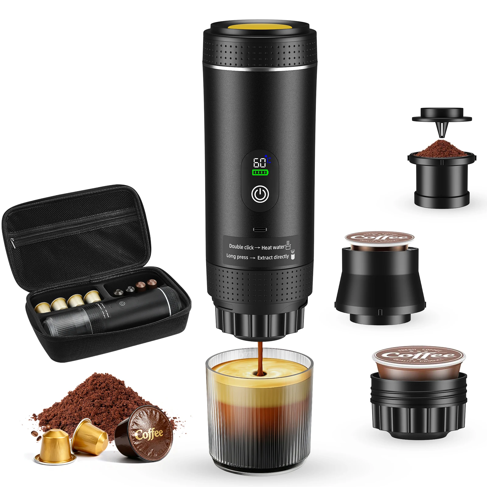 3 in 1 New Upgraded Smart Digital Display Capsule Espresso Coffee Maker ...