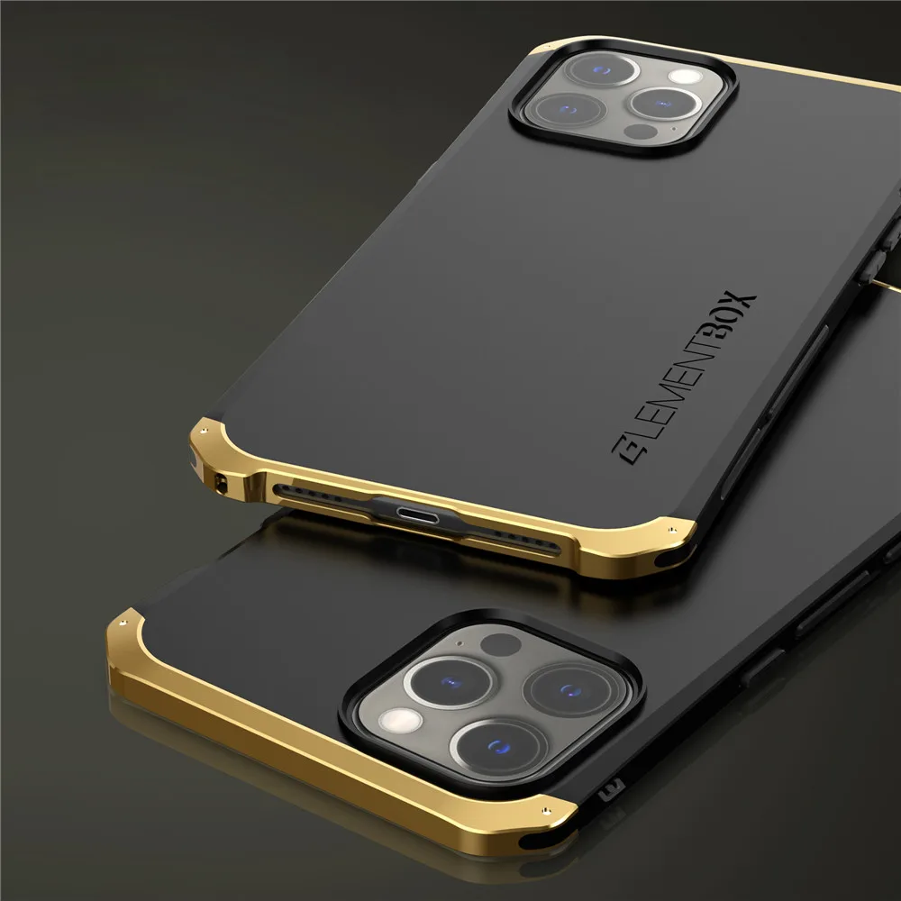 Funda de armadura de Metal de lujo para iPhone 11, 12, 13 Pro Max, carcasa a prueba de golpes de ...