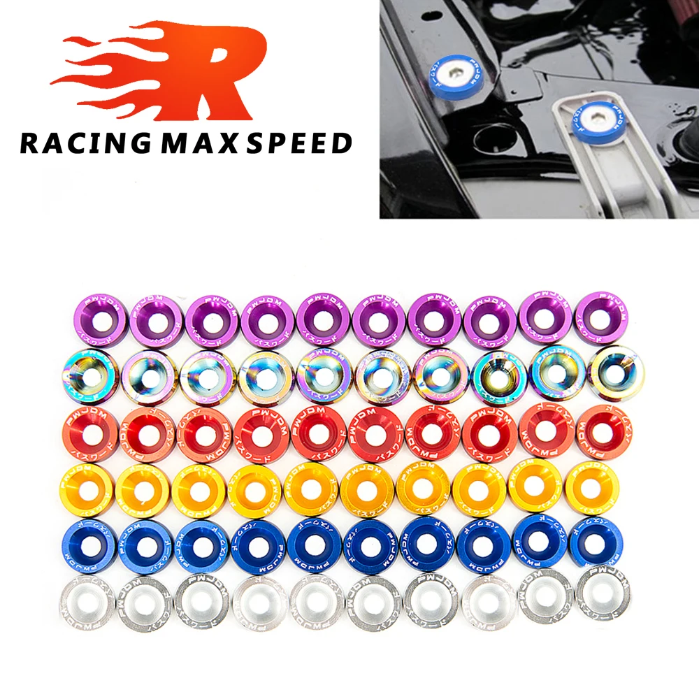 10pcs Car Modified Hex Fasteners Fender Washer Bumper Engine Concave ...